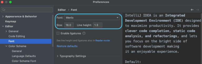 How to Change the Console Font of IntelliJ IDEA | Software Engineering